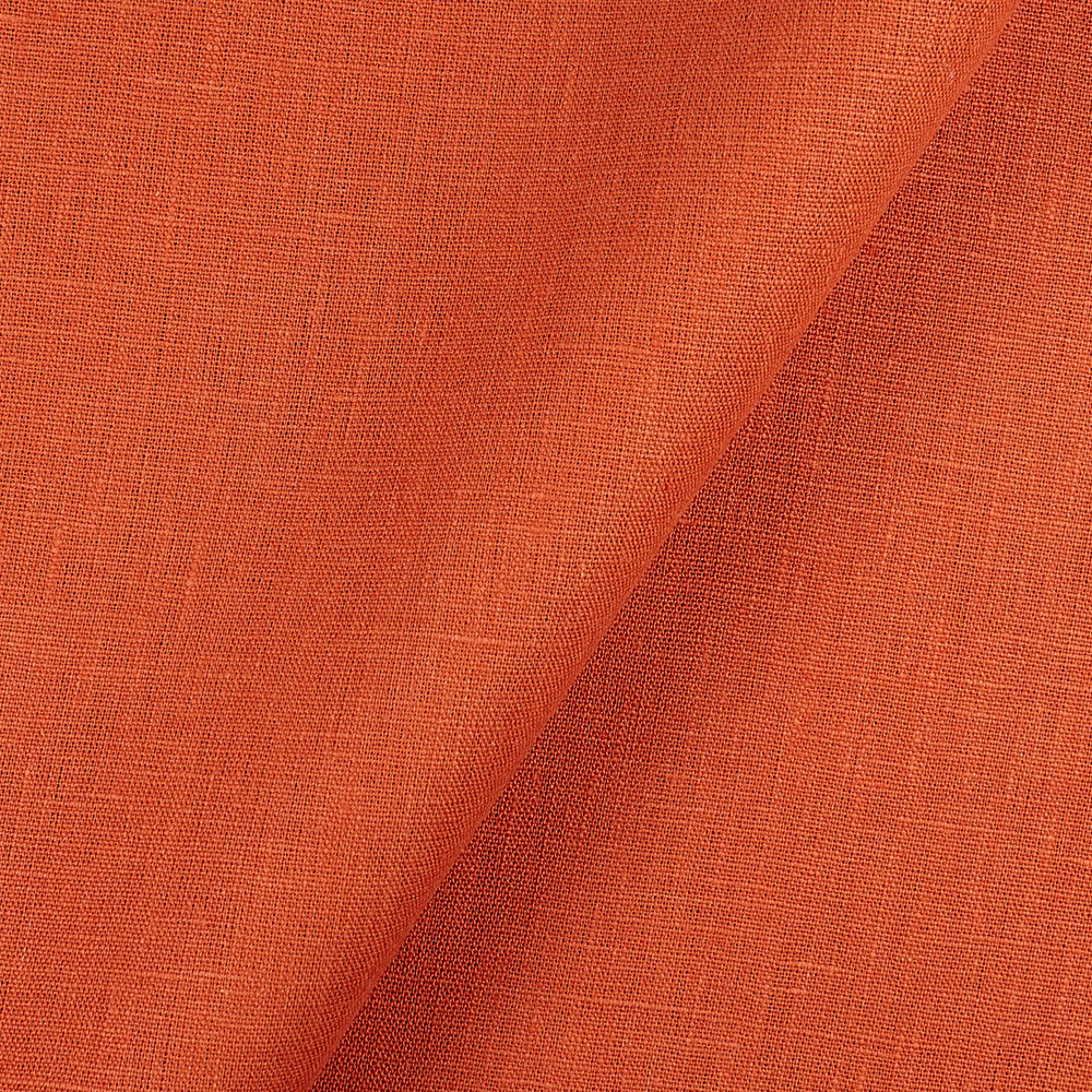 Fabric 4C22 100% Linen fabric MECCA ORANGE Softened