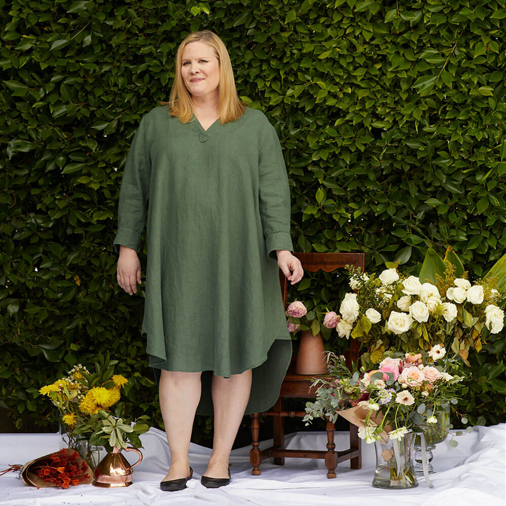 Fabrics-store.com: Cameron — Linen Pullover Dress, Blouses and Top ...