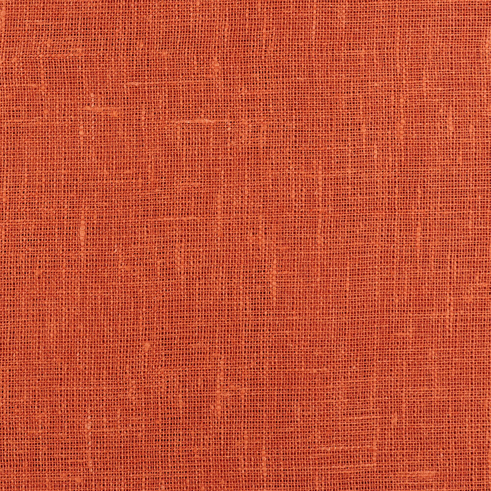 Fabric IL041 Open Weave 100% Linen Fabric Orange Rust