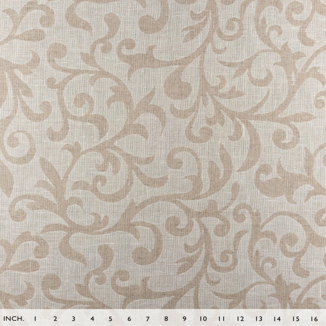 Fabric IL002 100% Linen fabric IVORY-NATURAL - SCROLLS