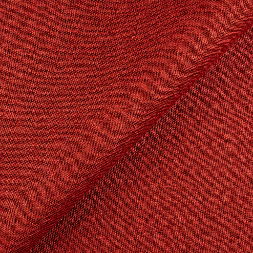 Fabric IL019 100% Linen fabric BARN RED Softened