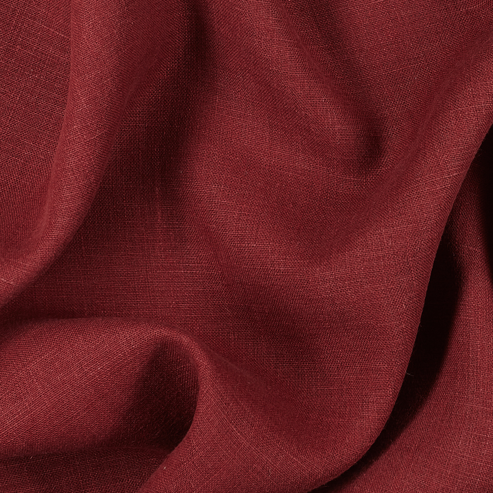 Fabric IL019 All-purpose 100% Linen Fabric Maroon Softened