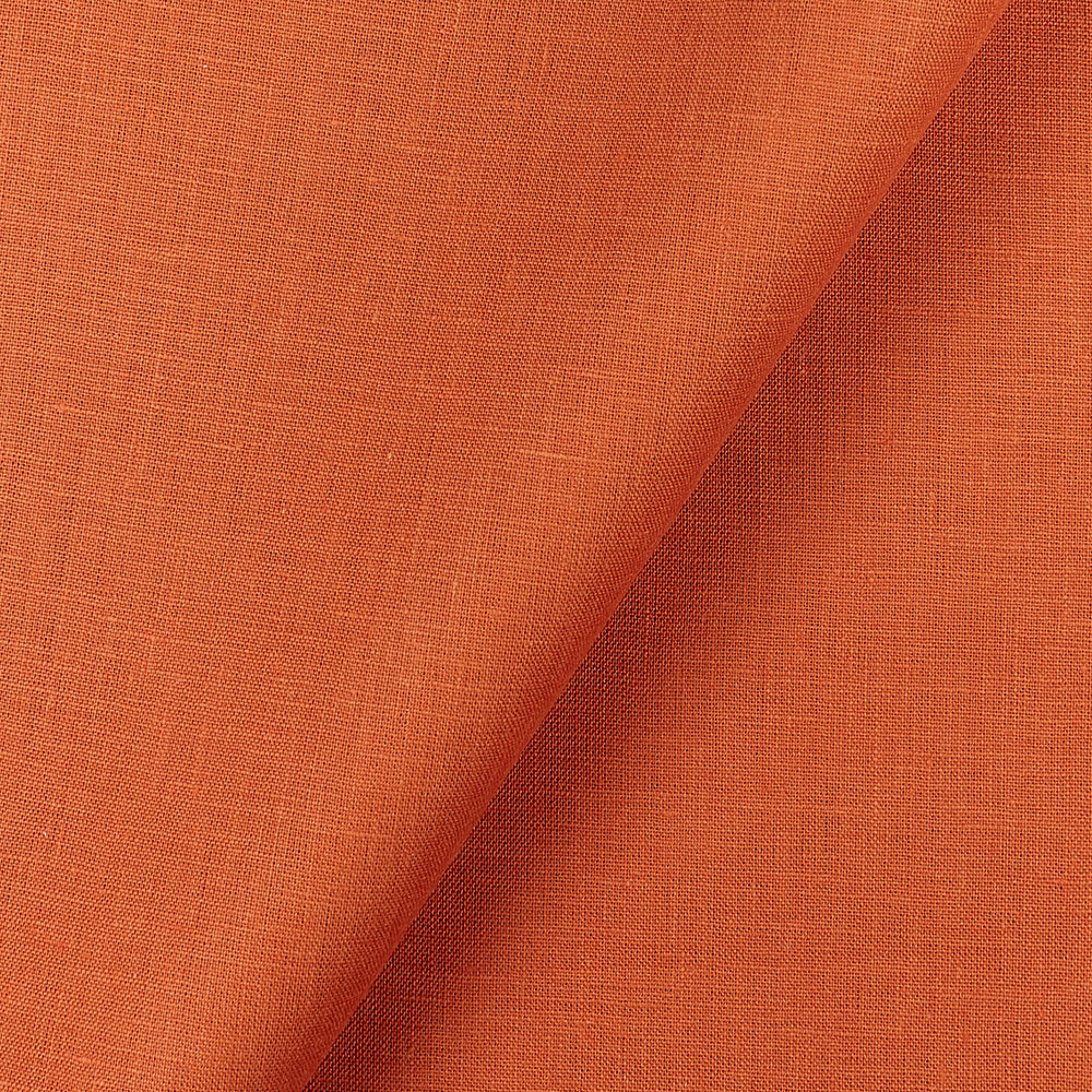 Fabric IL019 100% Linen fabric RED OCHRE Softened