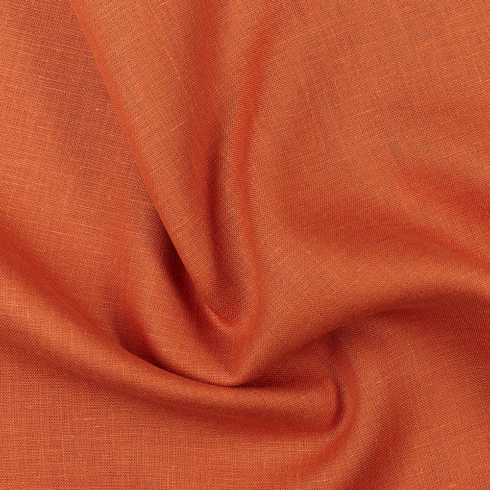 Fabric IL019 100% Linen fabric RED OCHRE Softened