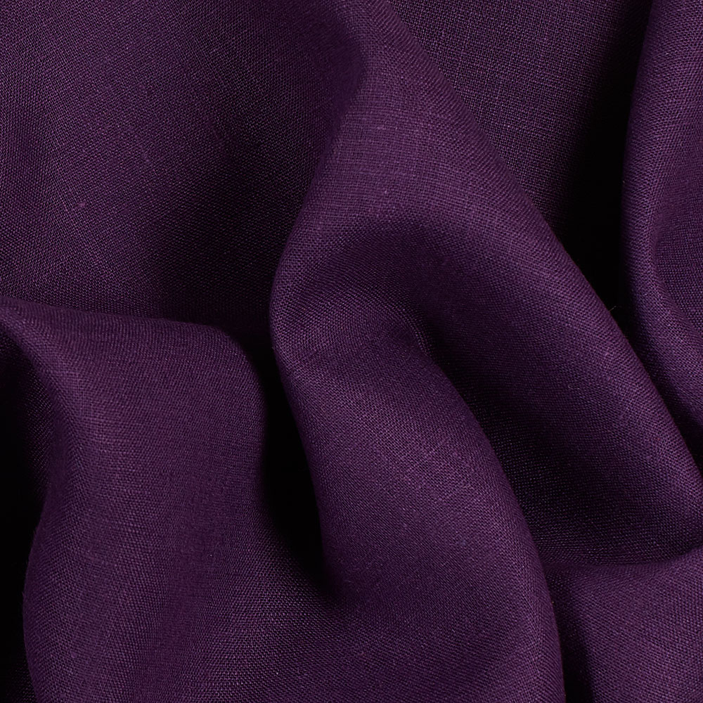 Fabric IL019 All-purpose 100% Linen Fabric Royal Purple Softened