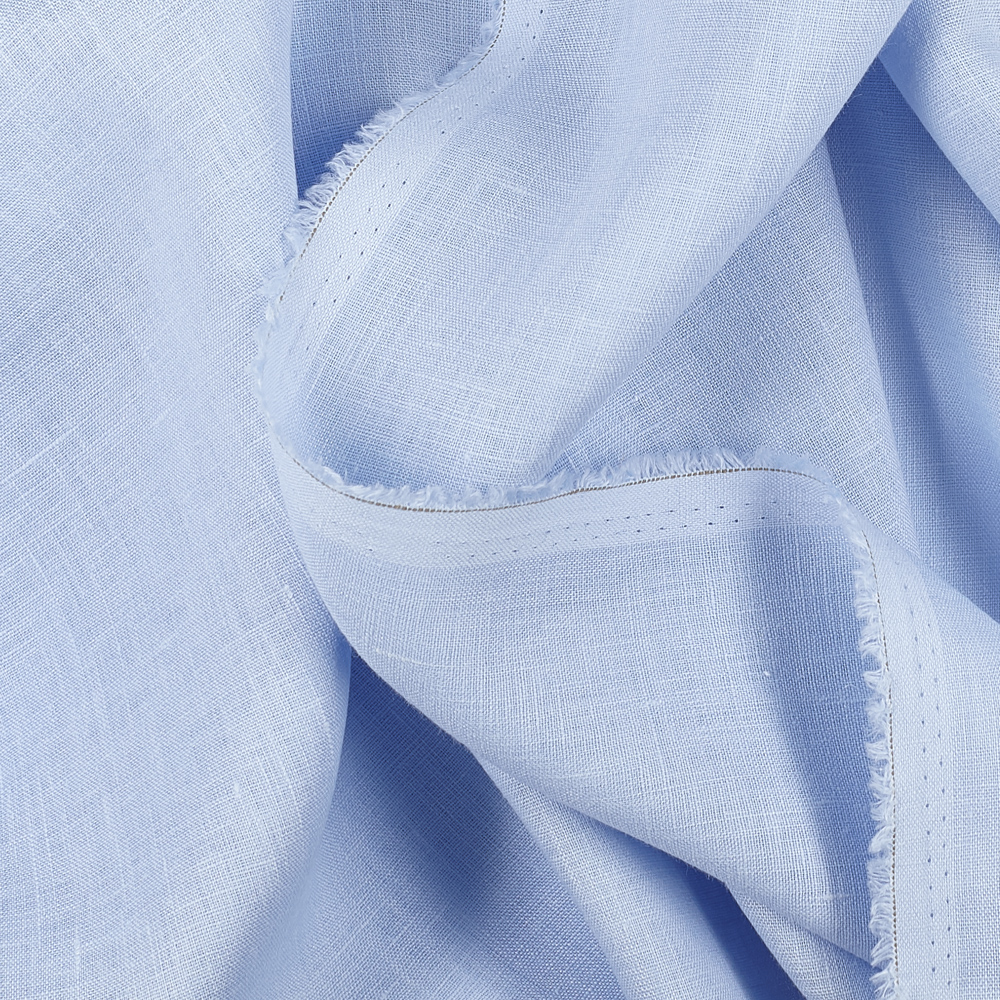 Fabric IL020 100% Linen fabric POWDER BLUE Softened