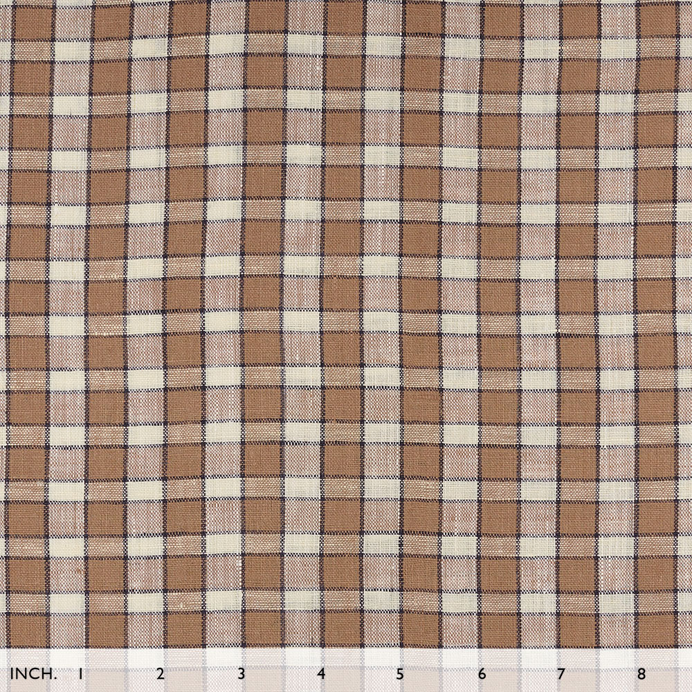 Fabric IL022 100% Linen Fabric - 827 Plaid Softened