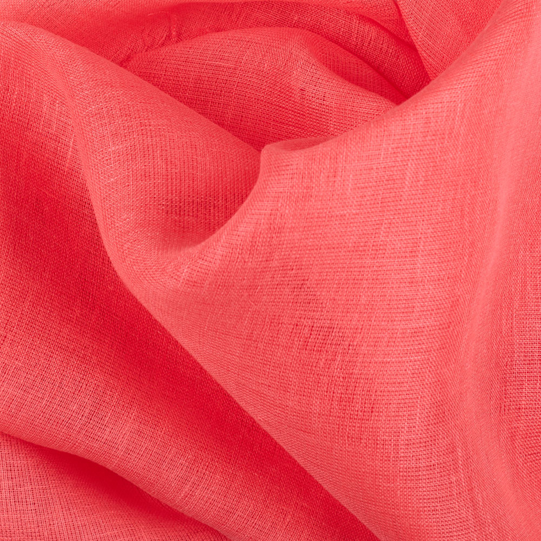 Fabric IL030 100% Linen fabric DEEP SEA CORAL Softened