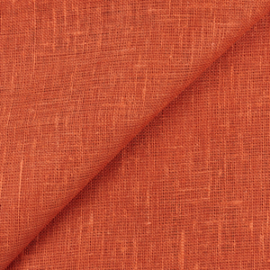 Fabric IL041 ORANGE RUST 100% Linen Middle