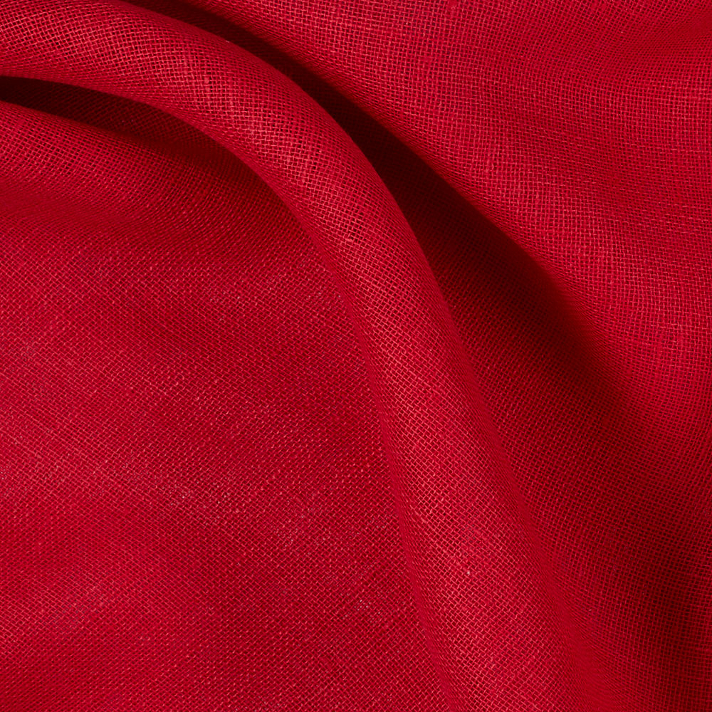 Fabric IL041 Open Weave 100% Linen Fabric Poinsettia Softened