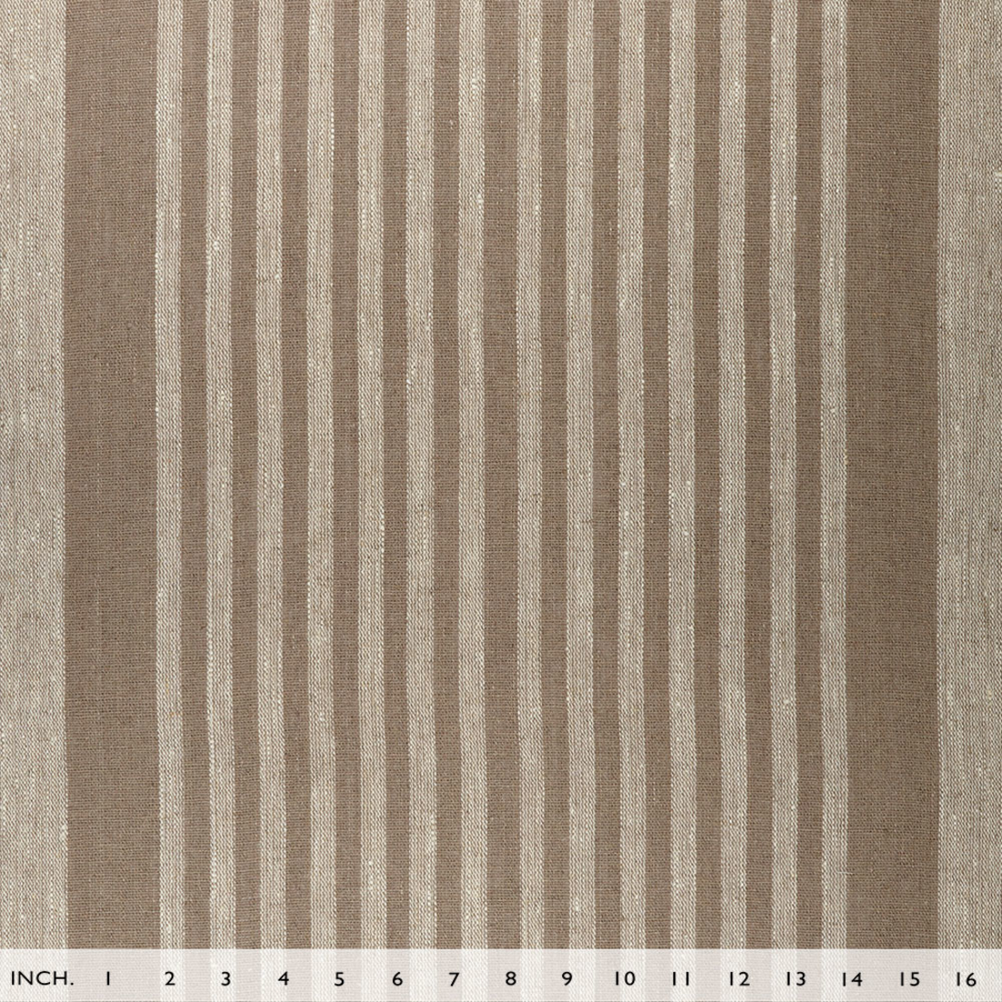 Fabric IL073 100% Linen fabric - 846 BROWN THIN STRIP