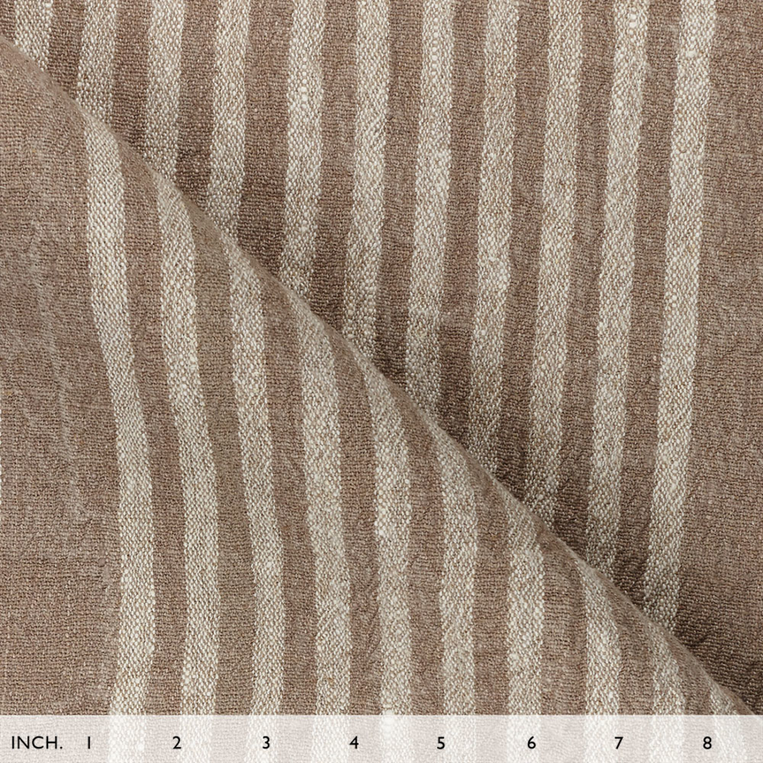 Fabric IL073 100% Linen fabric - 846 BROWN THIN STRIP